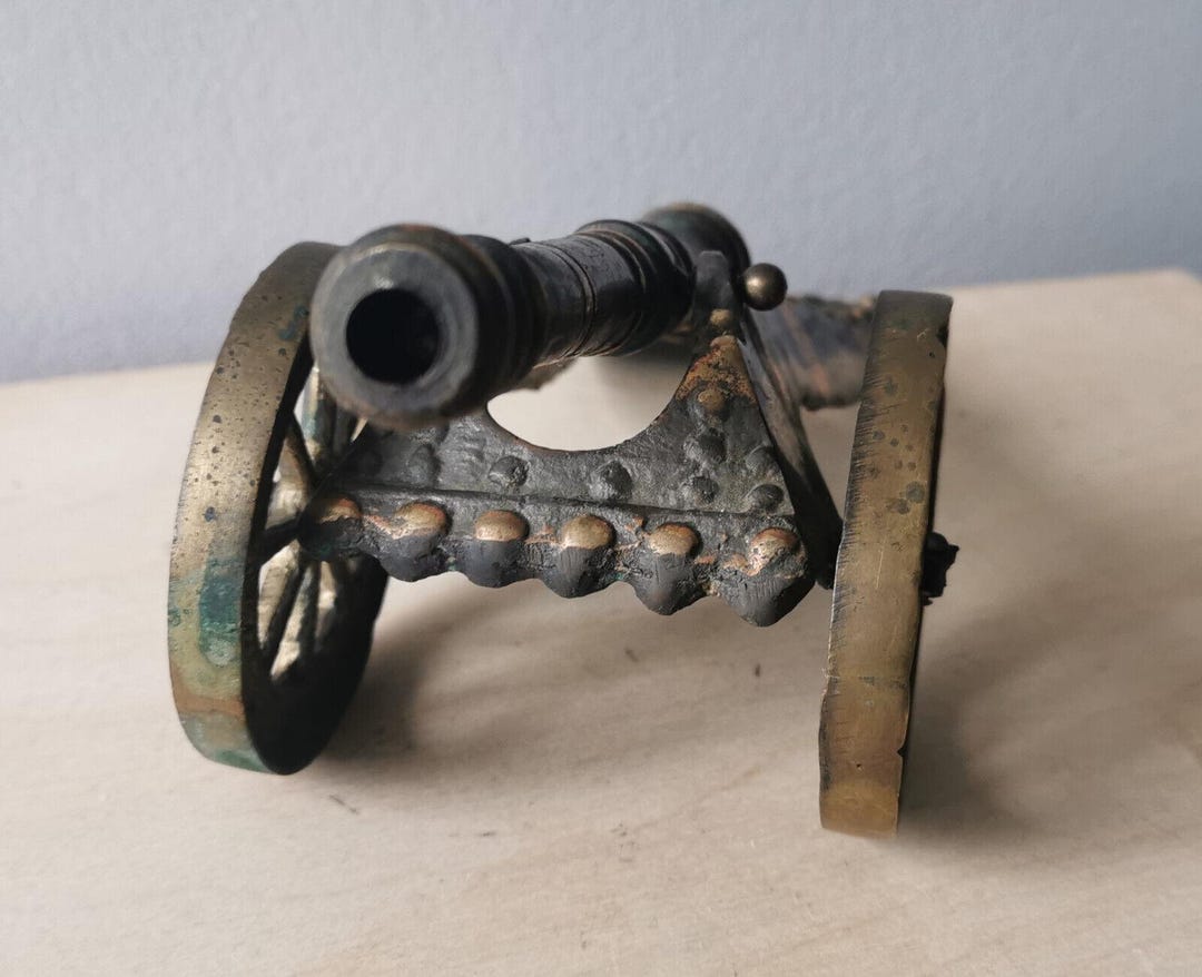 Antique Cannon Figurine Solid Brass Militaria - Etsy