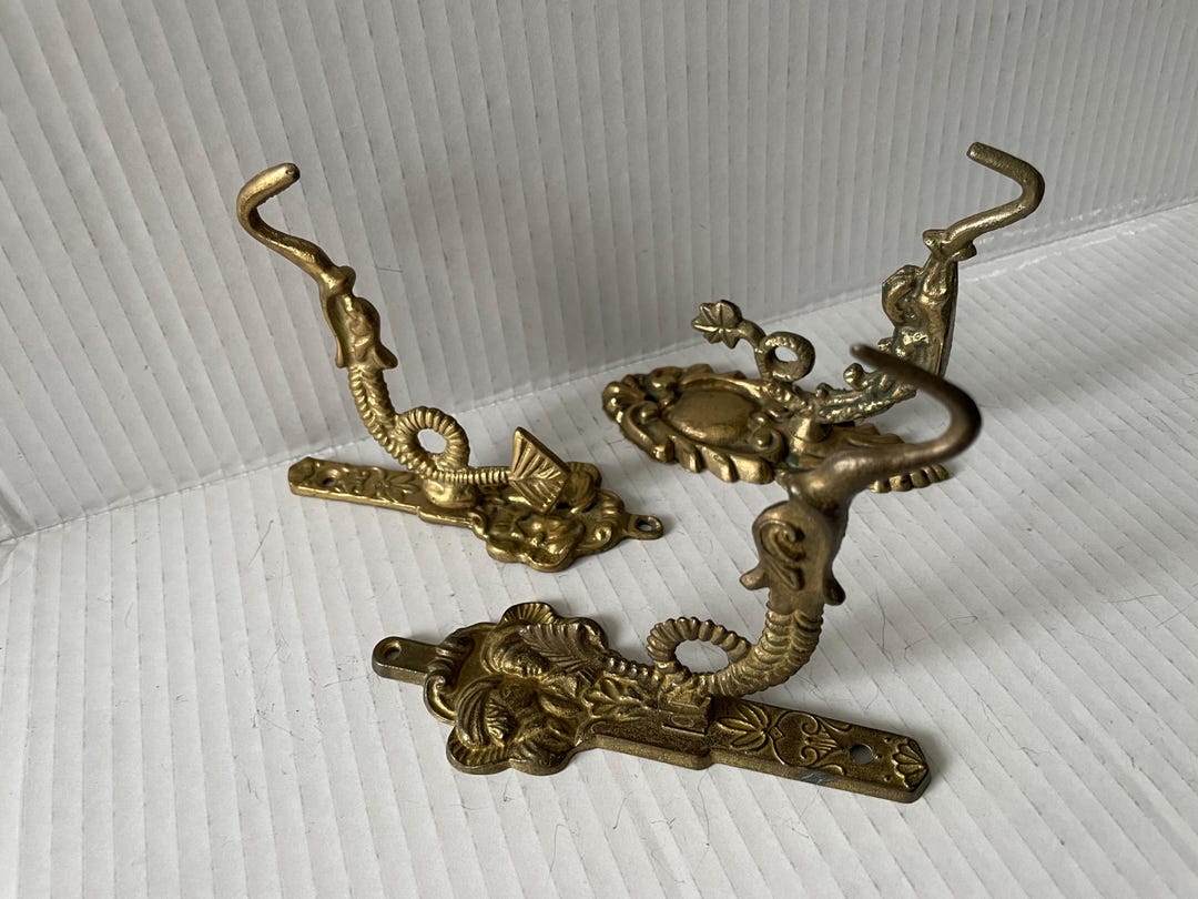 Vintage Brass Wall Hooks Dragon Creature Three - Etsy