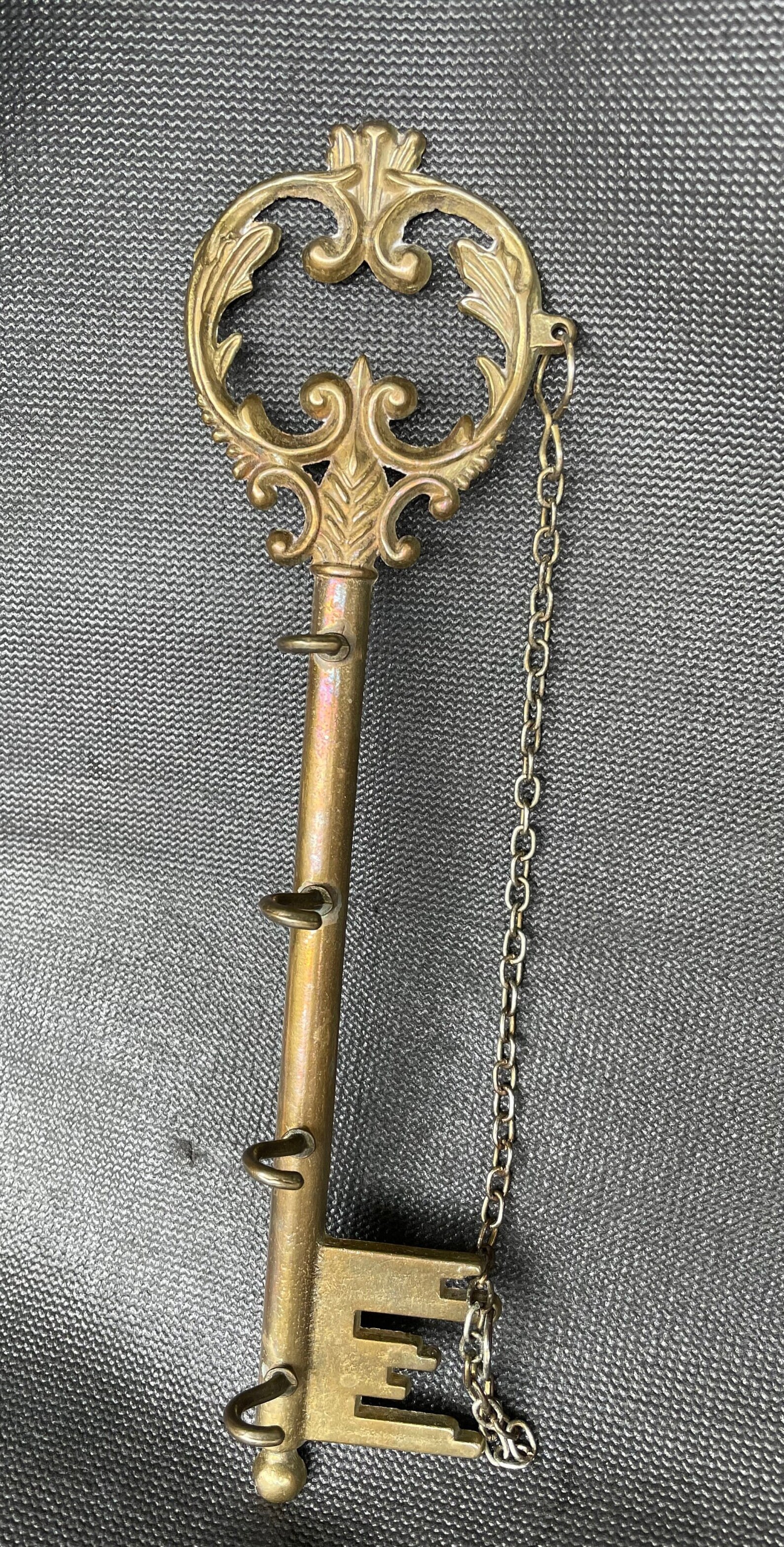 Vintage Ornate Brass Key Holder With 4 Hooks - Etsy