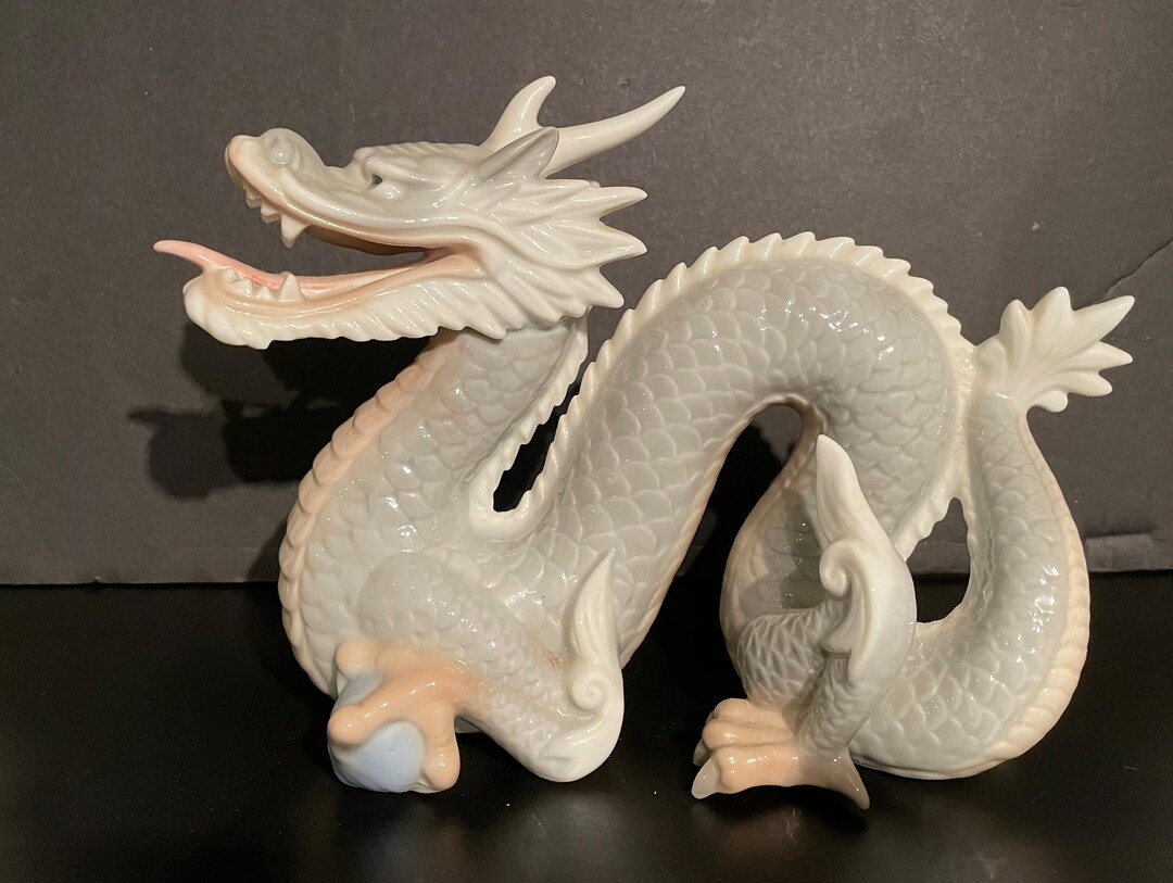 Vintage Ceramic Porcelain Dragon Statue Figurine Japan - Etsy
