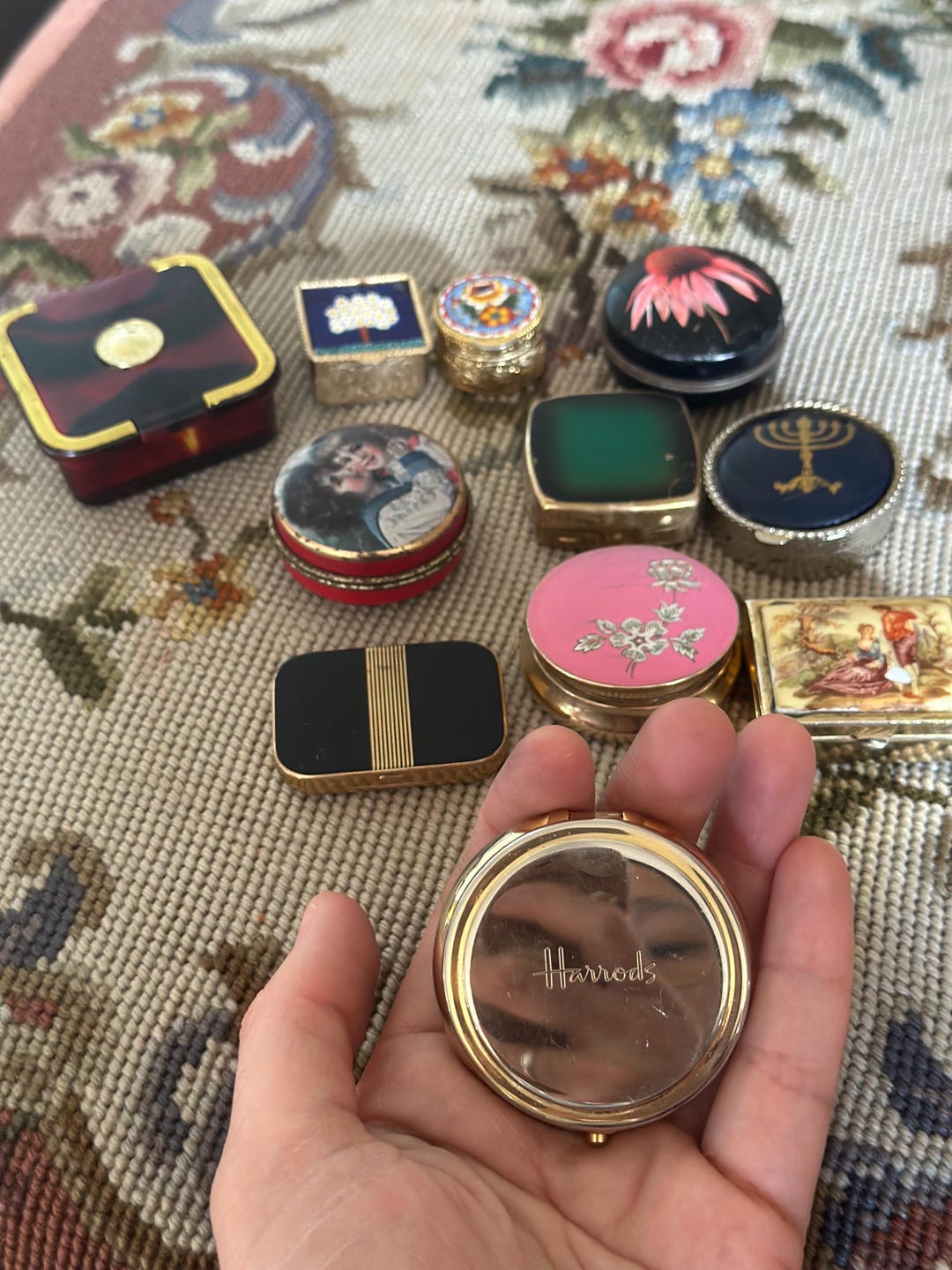 1 Harrods and 10 Other Vintage Pill Boxes Pillboxes Retro Antique - Etsy