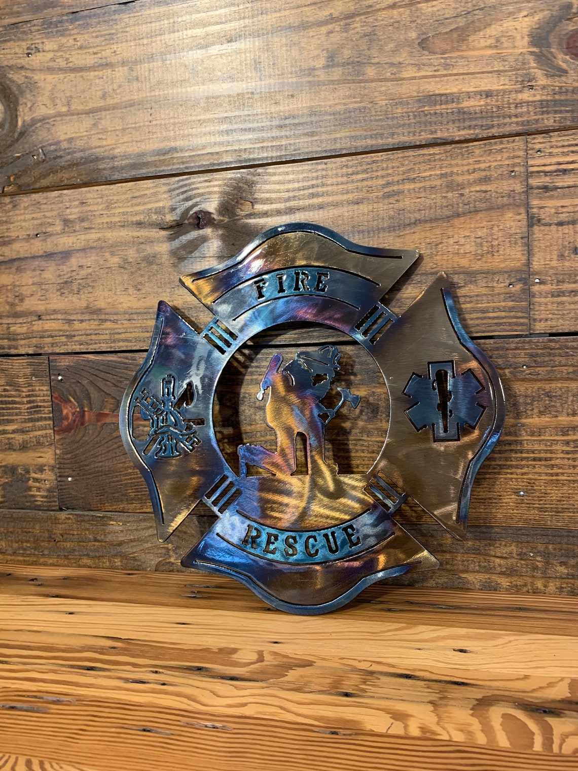 Fire Rescue EMT Firefighter Maltese Cross Metal Decor - Etsy