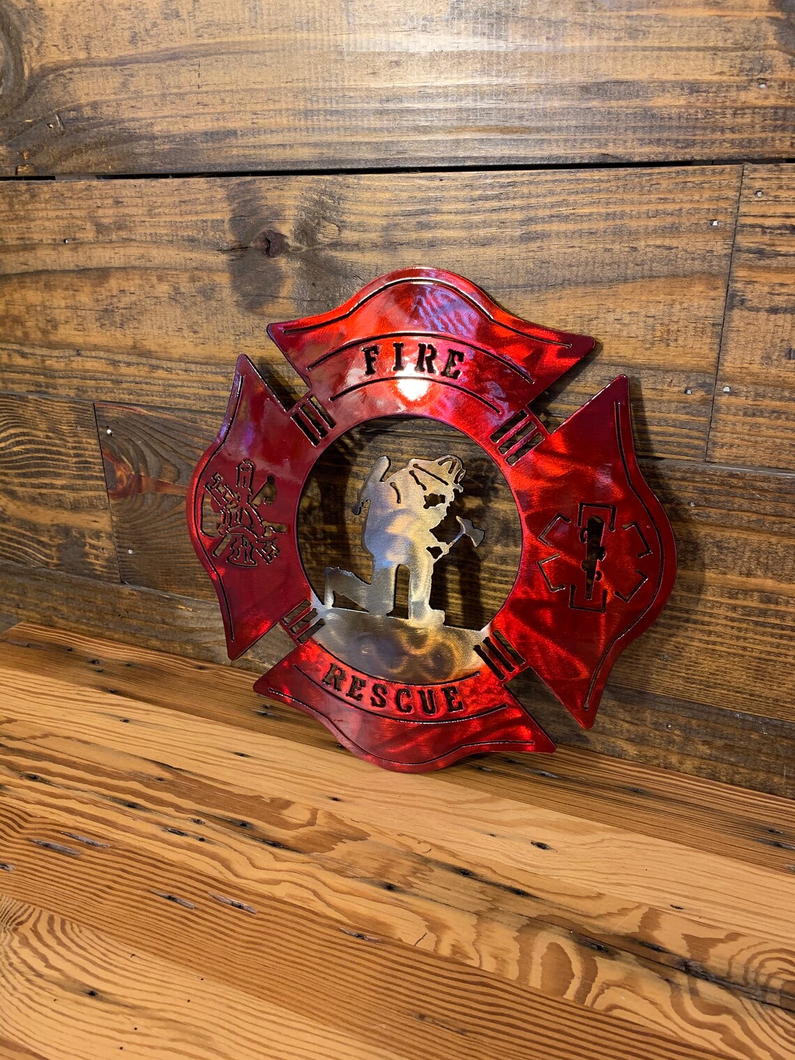 Fire Rescue EMT Firefighter Maltese Cross Metal Decor - Etsy