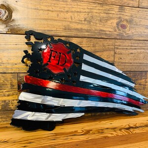 FD Battle Flag, Firefighter Flag, Red Line Battle Flag - Etsy