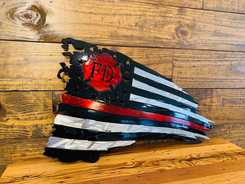 FD Battle Flag Firefighter Flag Red line Battle Flag | Etsy