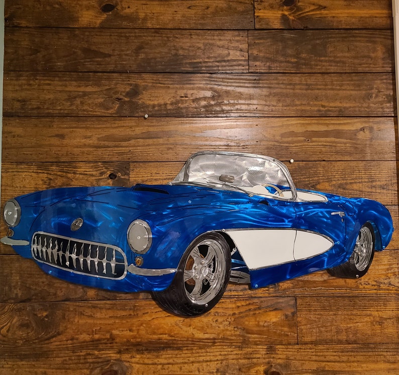 Corvette Metal Art, 1956 Corvette Metal Art, Car Show Metal Art, Wall ...