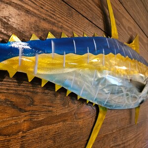Yellowfin Tuna Metal Art, Aluminum Tuna, Wall Decor, Saltwater Fish ...