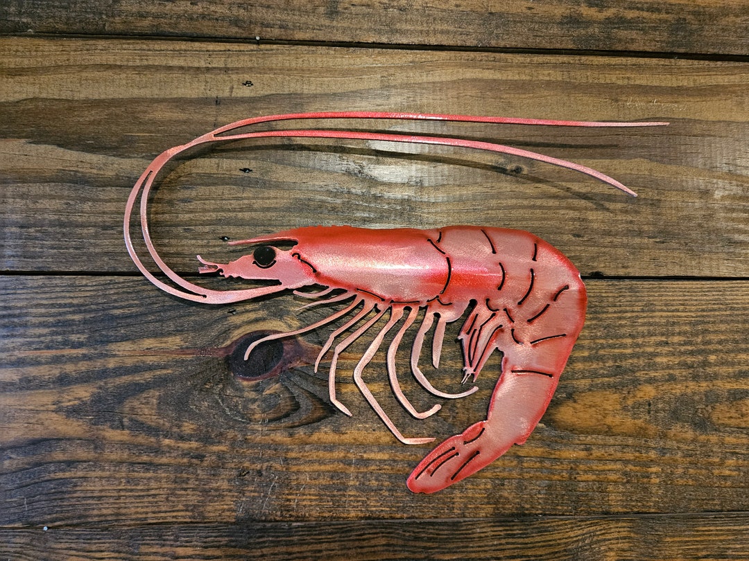 Shrimp, Coastal Wall Decor, Aluminum Wall Decor, Beach House Decor ...