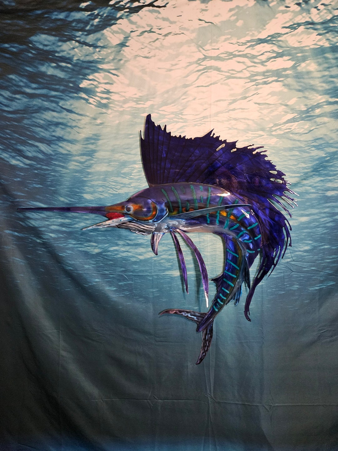 Sailfish Metal Art, Aluminum Sailfish, Saltwater Fish Decor, Coastal ...