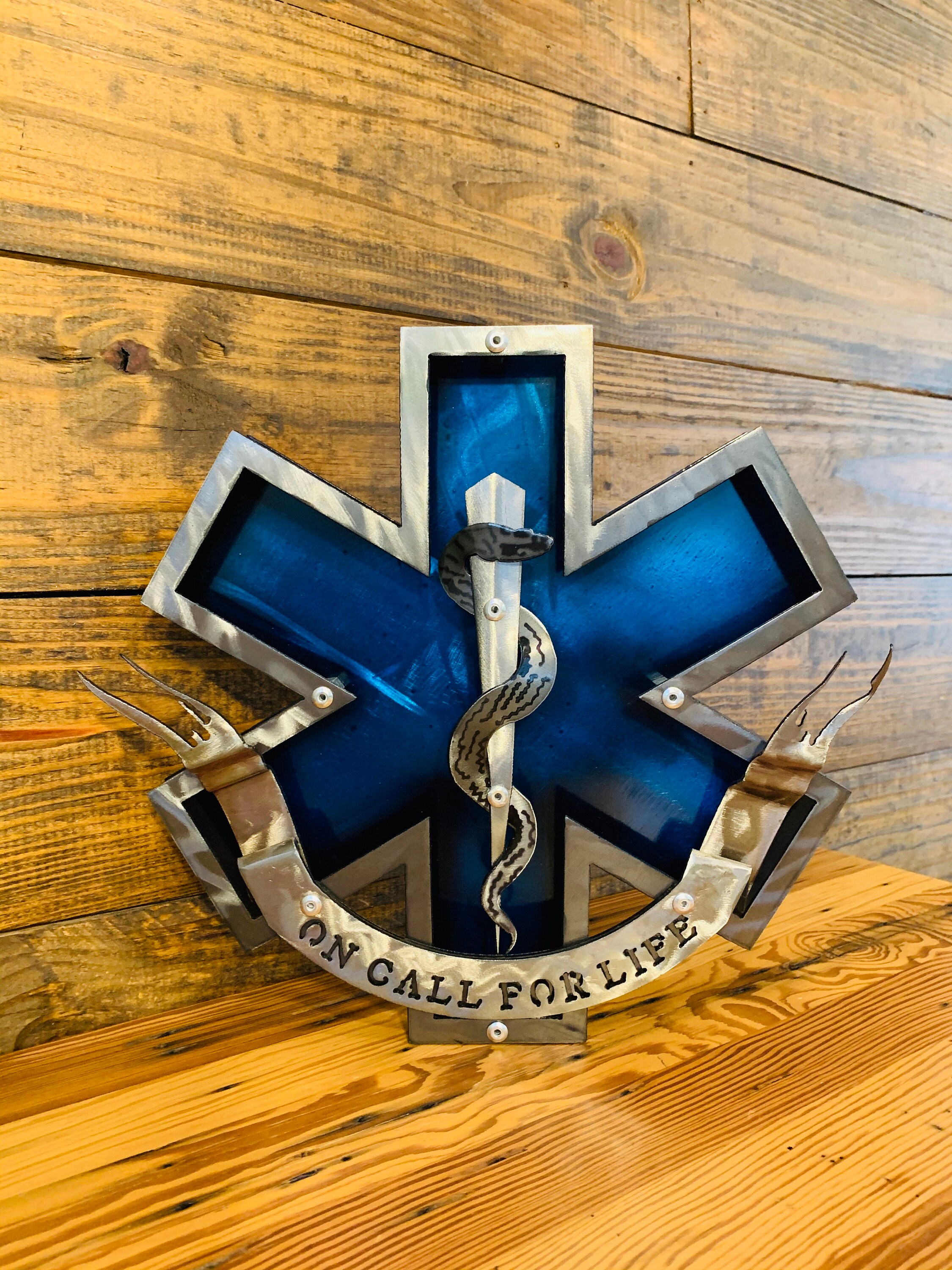 EMS Metal Art Star of Life Emergency Medical Services EMS - Etsy