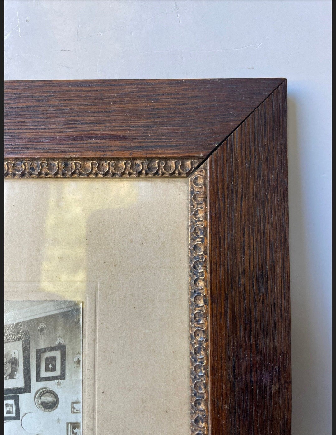 Antique Wooden Oak Frame Gilded Border 32.5 Cm X 28.5 Cm - Etsy