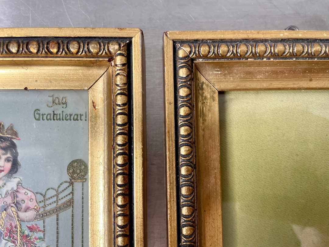 Pair Identical Antique Wooden Frames Each 17.5 Cm X 12.5 Cm - Etsy