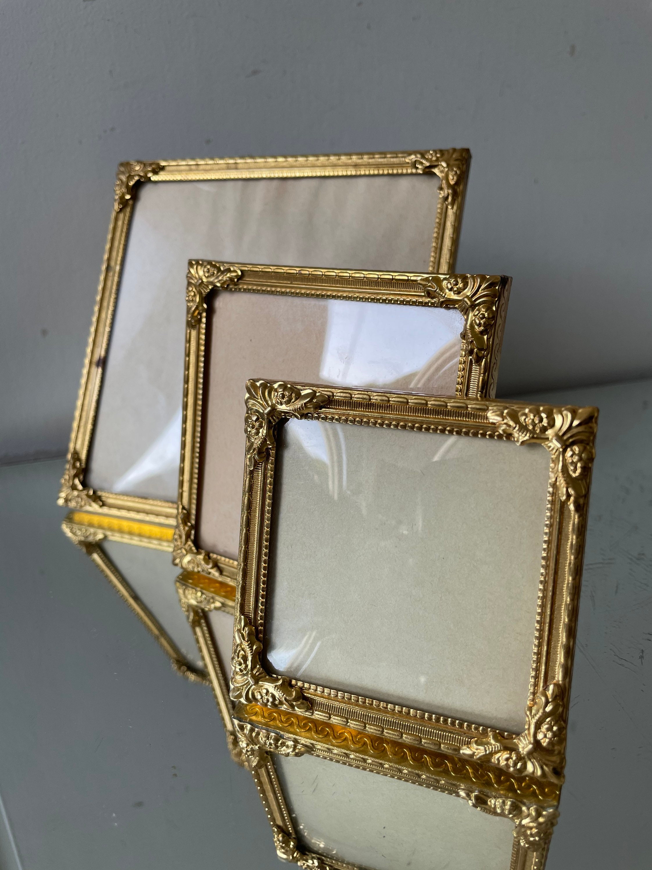 Home & Hobby Vintage Gold colored Metal Picture Frame Materials etna.com.pe