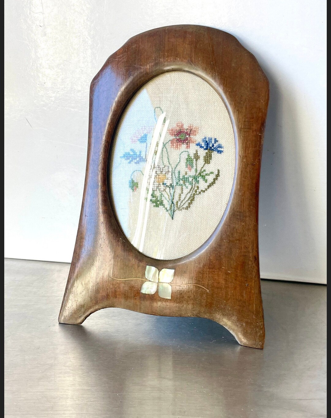 Antique ART NOUVEAU Wooden Picture Frame With INTARSIA Wood ...