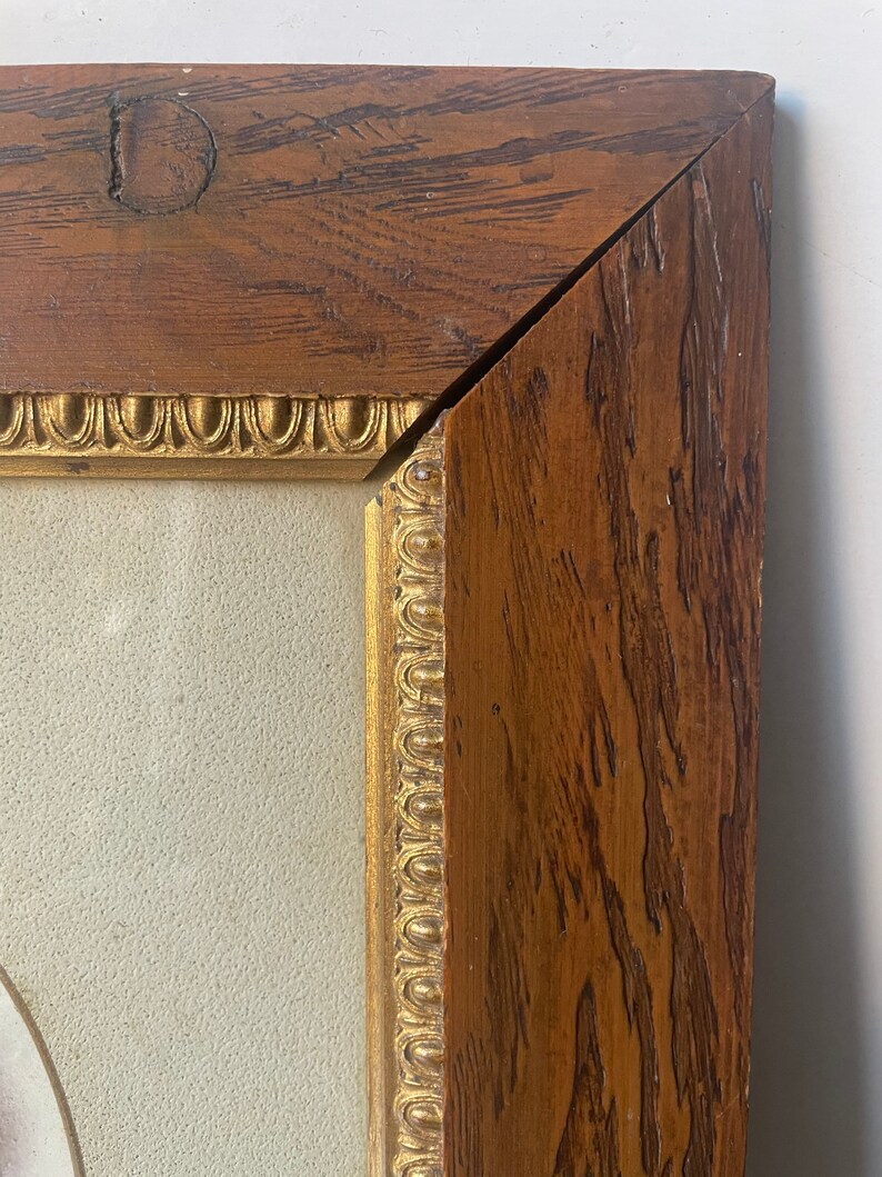 Antique Wooden Oak Frame Gilded Border - Etsy