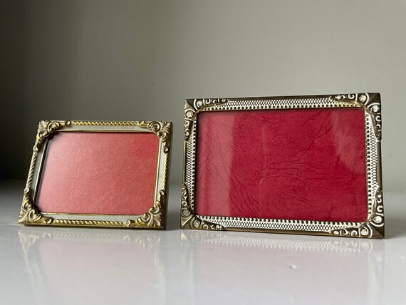 Vintage Gold & white colored Metal Picture Frame Small size Frames ...