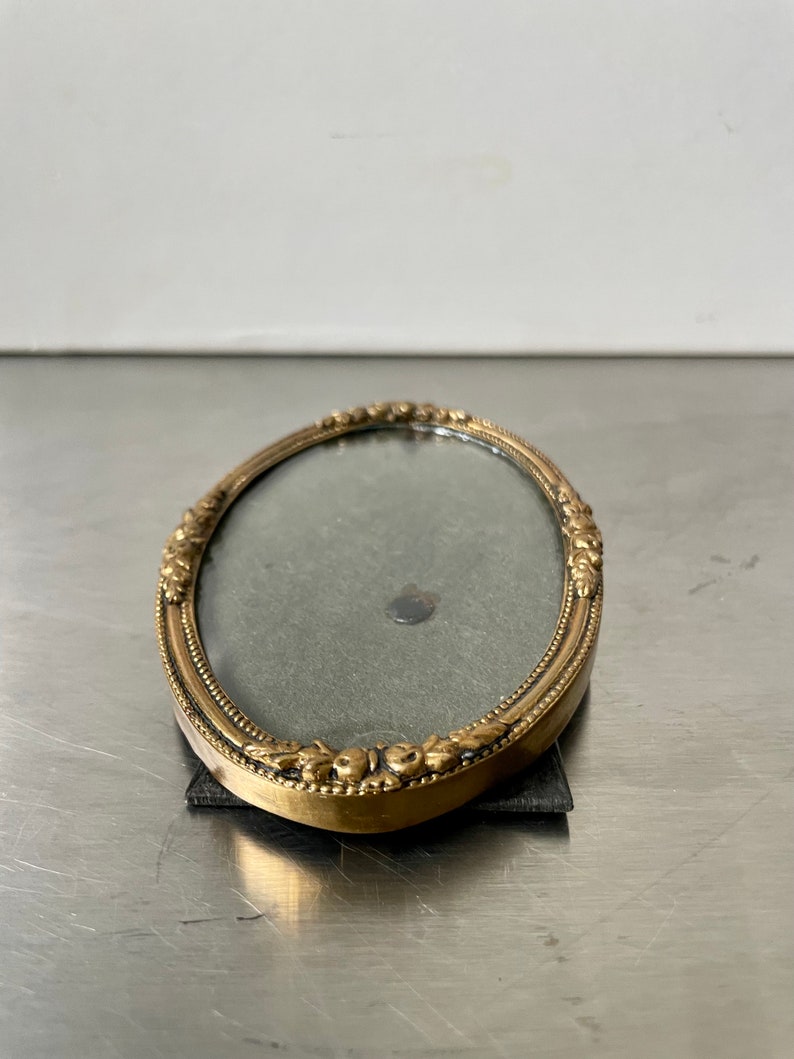 Antique Metal Gold Gilded Colored Brass Oval Picture Frame Small Size ...