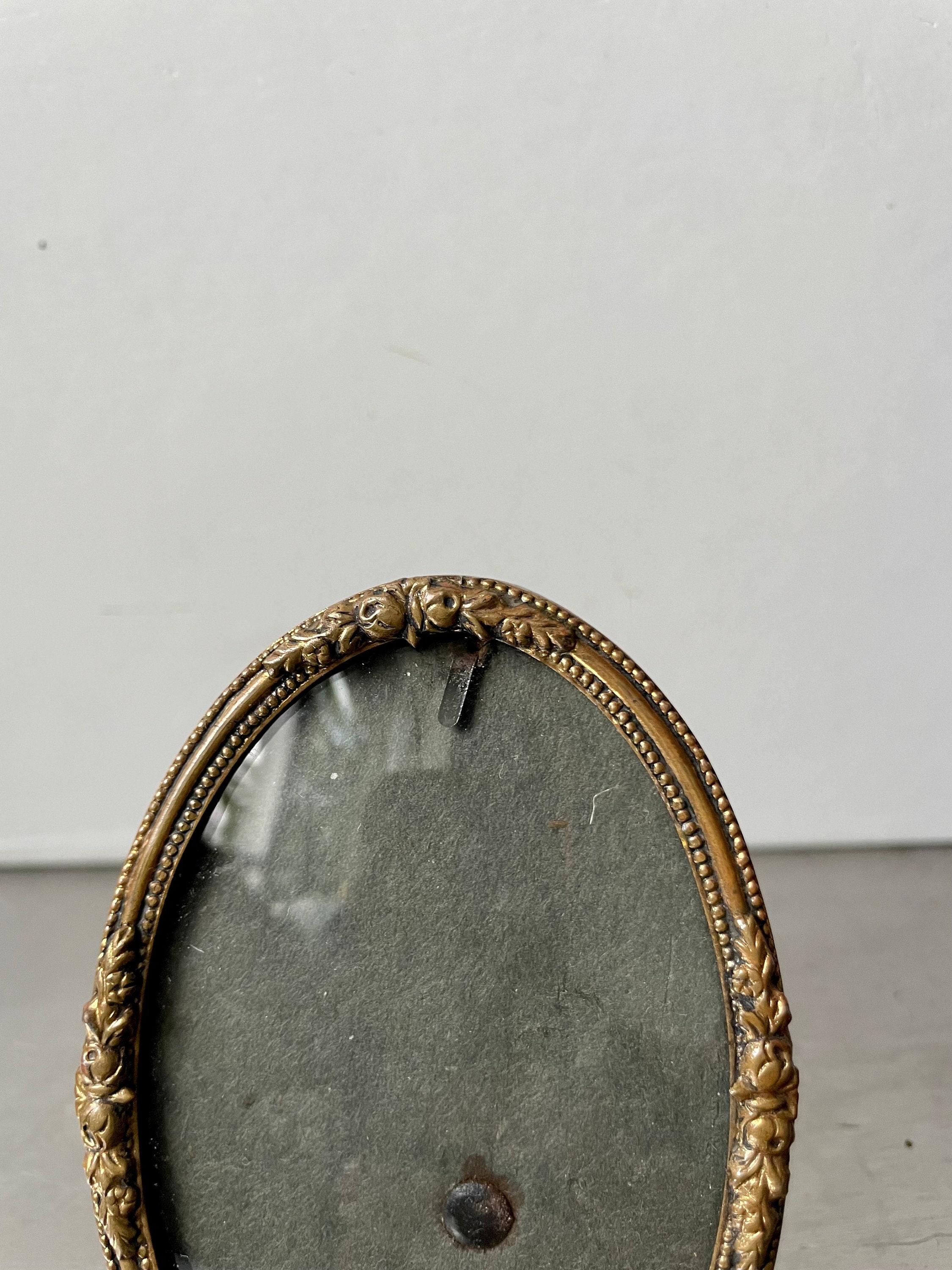 Antique Metal Gold Gilded Colored Brass Oval Picture Frame Small Size ...