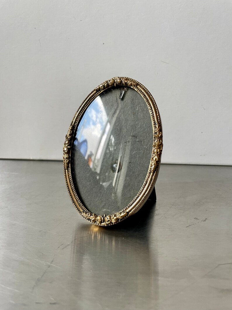 Antique Metal Gold Gilded Colored Brass Oval Picture Frame Small Size ...