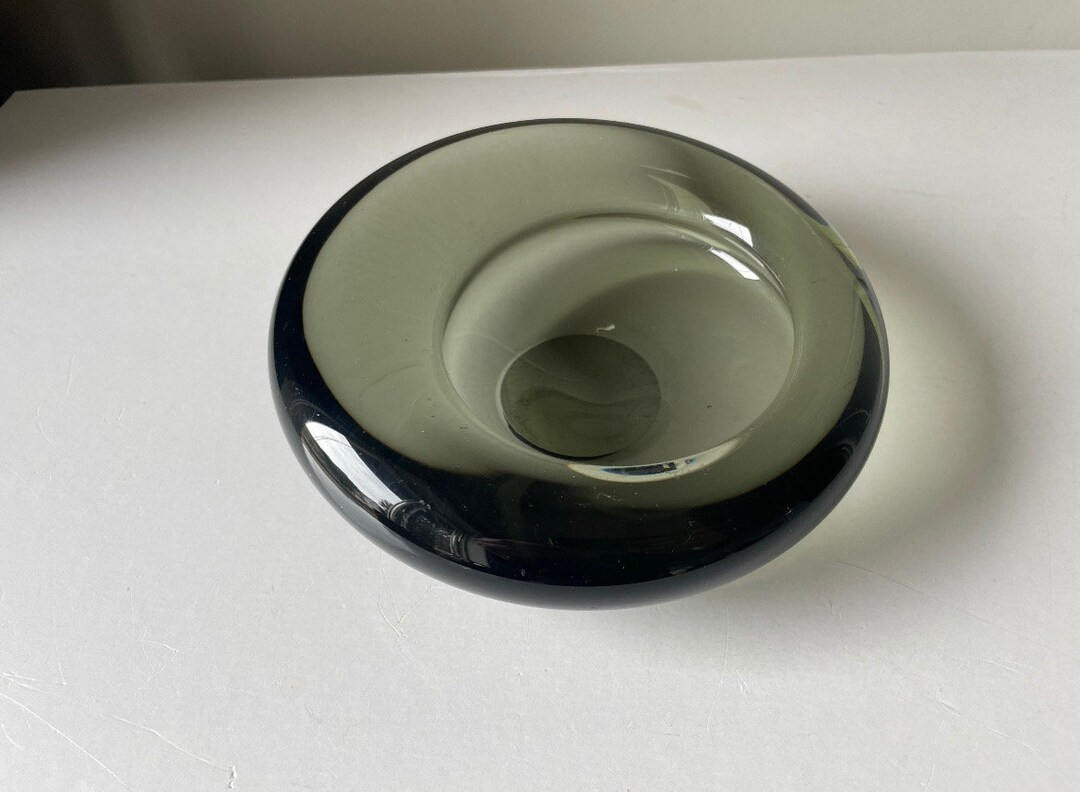 Sculptural Asymmetrical Holmegaard Bowl by per Lutken Denmark Signed ...