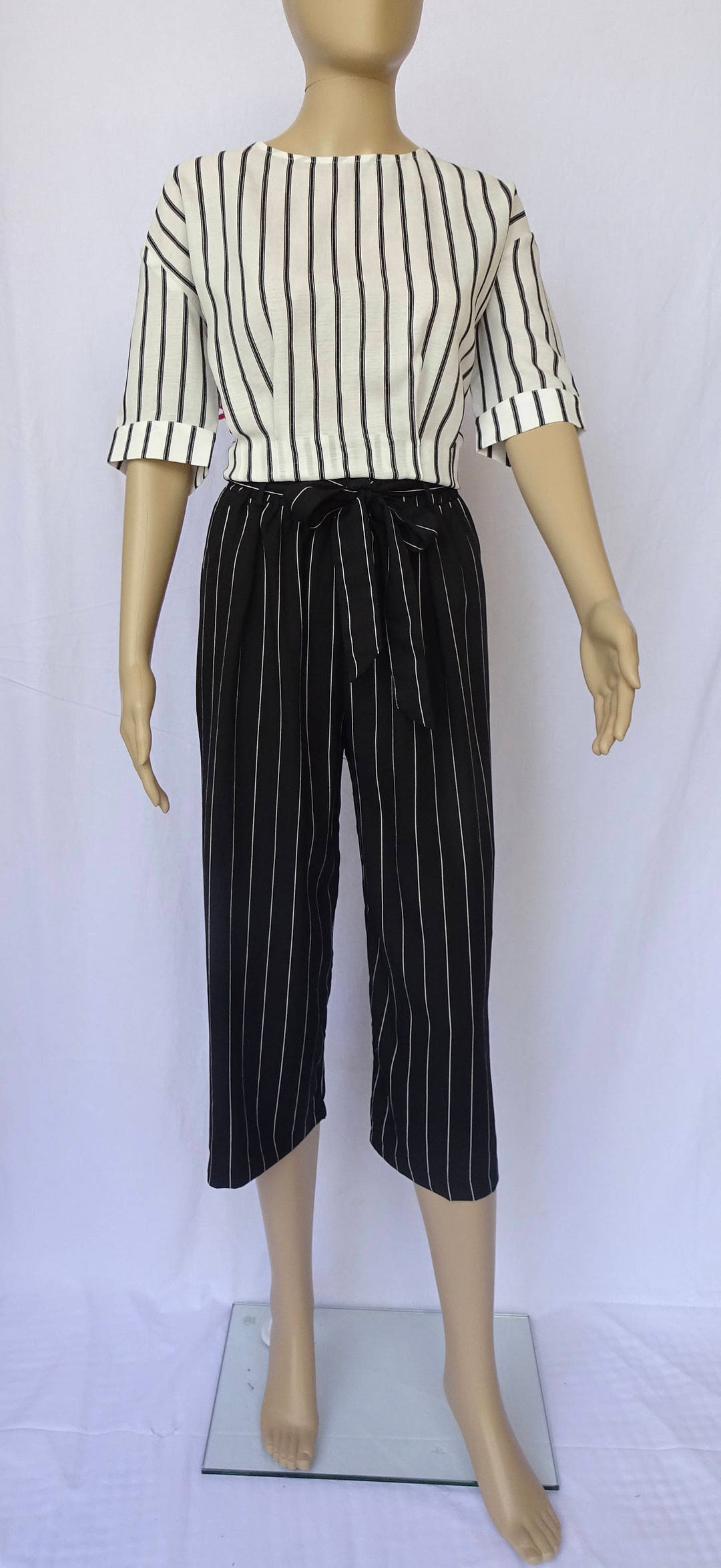 2-piece Striped Capri Set - Etsy