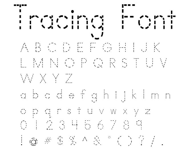 Tracing Font Perfect for Teachers, Students, Kindergarten, and Even ...