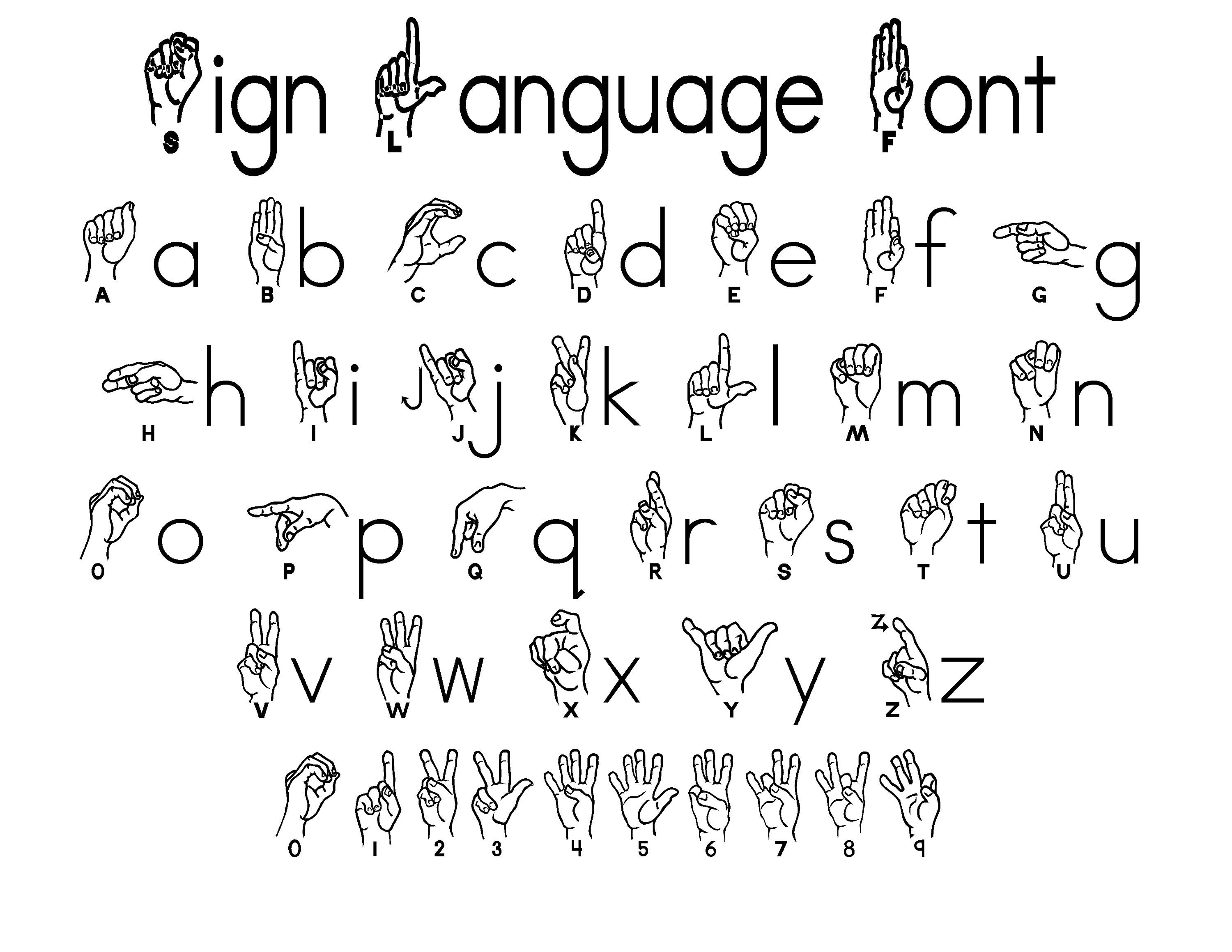 Sign Language Font - Teacher Font, Student Fonts, Teach Sign Language ...