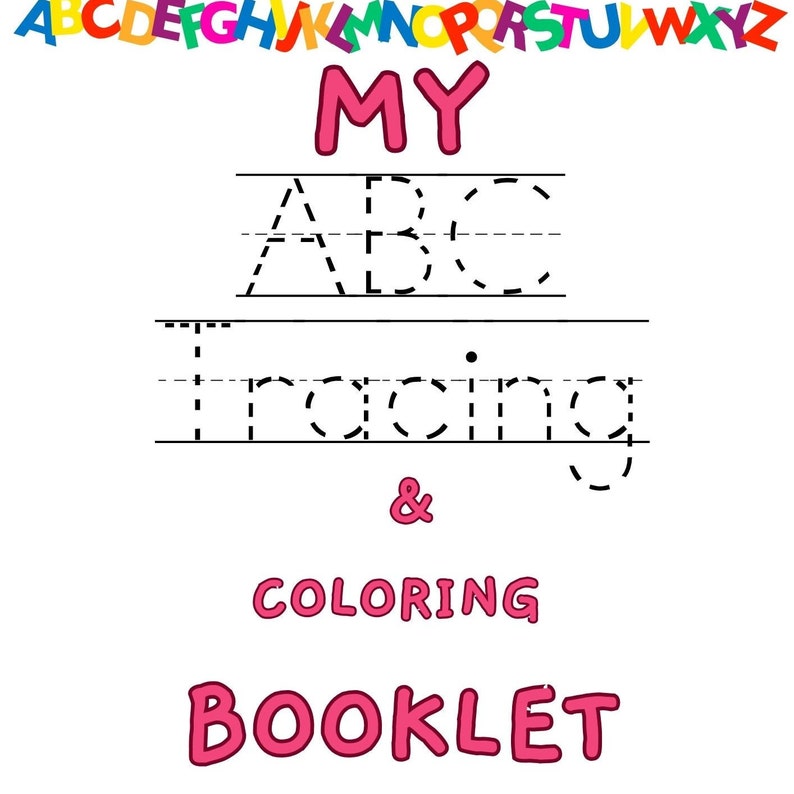 Fun Tracing and Coloring Book Alphabet Dotted Dashed Lines Digital JPG ...