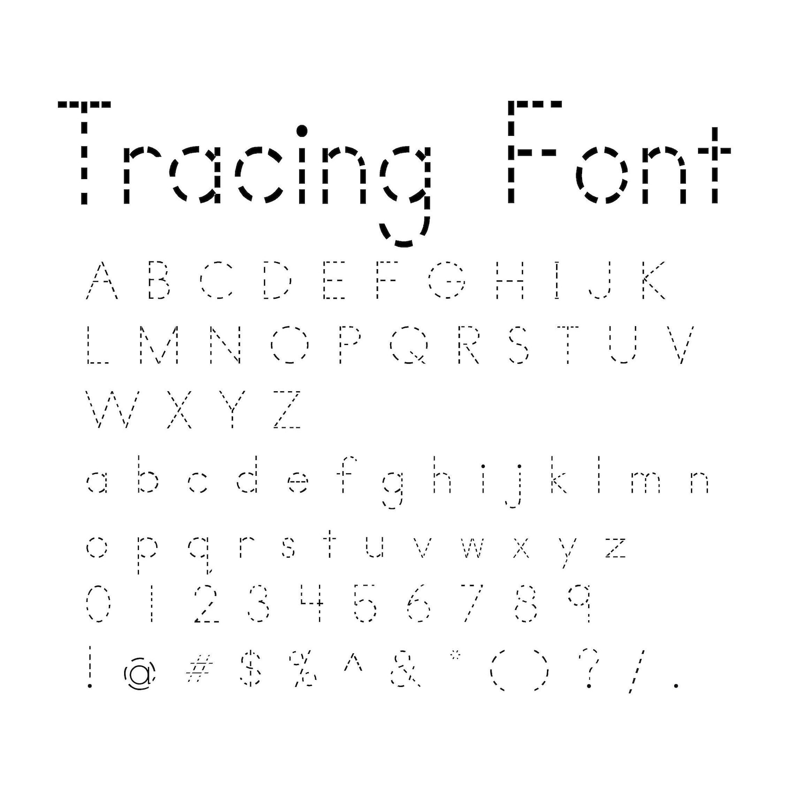 Tracing Font Perfect for Teachers, Students, Kindergarten, and Even ...