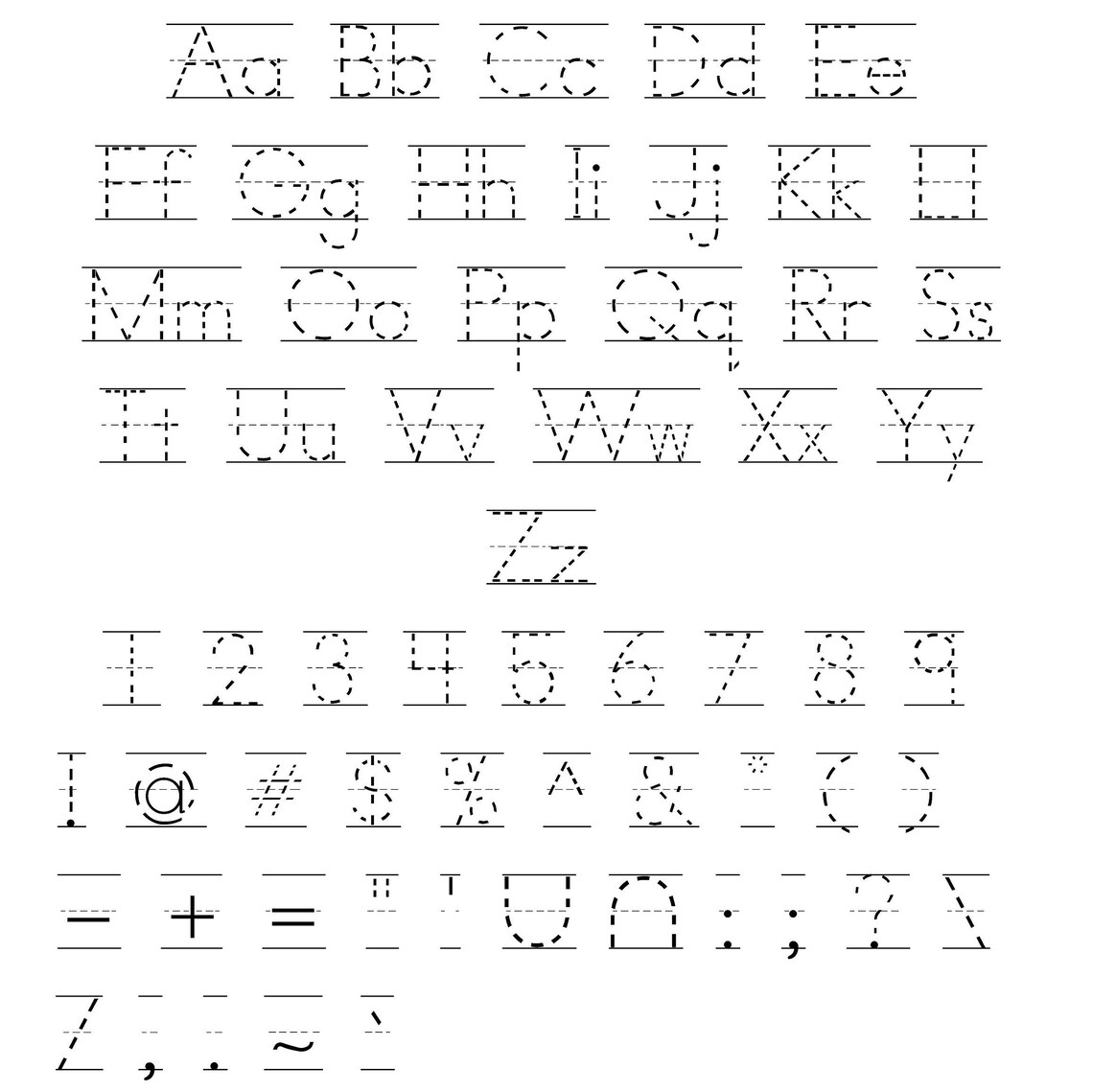 5 Tracing/ Handwriting Practice Font Bundle. Letters and - Etsy