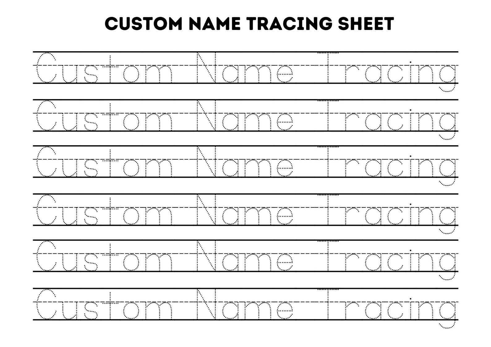 Personalized Name Tracing Worksheet, Handwriting Practice (digital ...