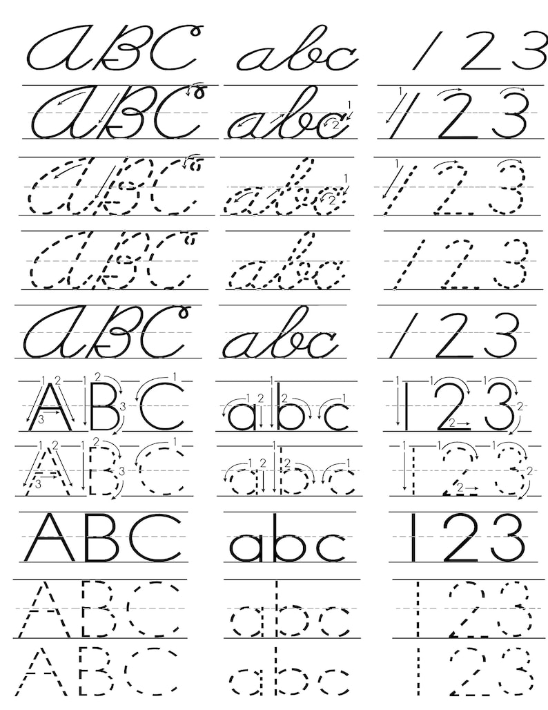 10 Tracing Font Bundle! 5 Print 5 Cursive. Great for Classroom ...