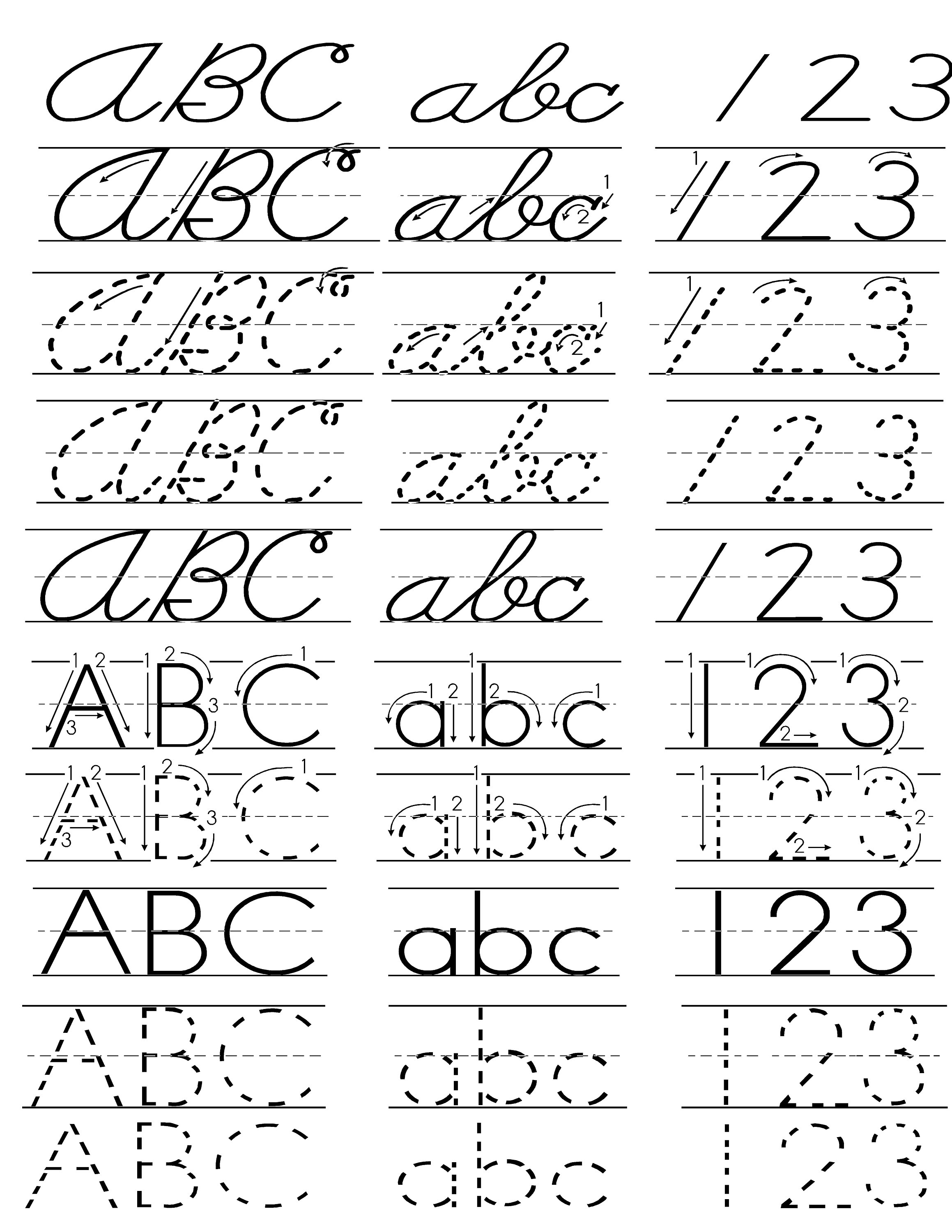 10 Tracing Font Bundle 5 Print 5 Cursive. Great for Classroom ...