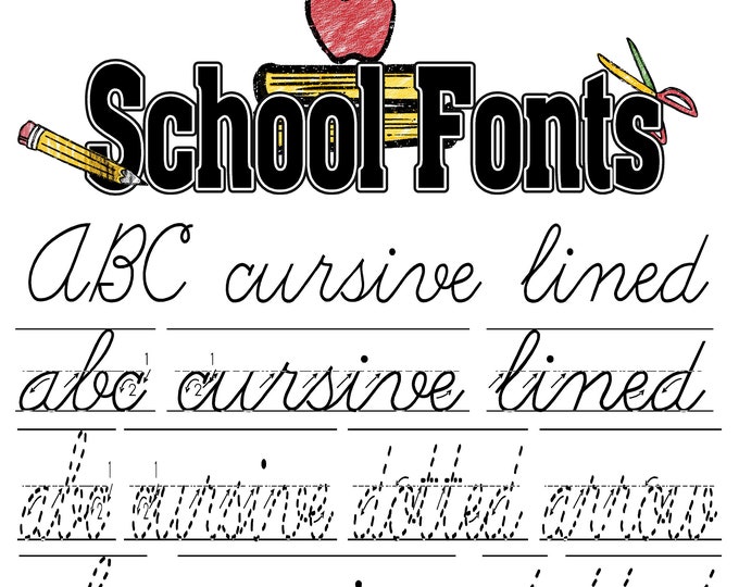 Cursive Font, Cursive Letters, School Font, Cursive Writing ...