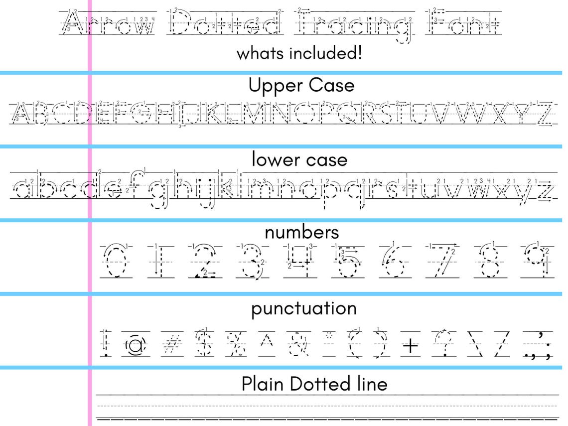 Tracing Font - Teacher Font, Student Fonts, Handwriting Fonts ...