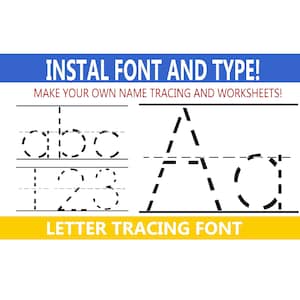 Tracing Font for Name Tracing, Work Sheets, Handwriting, Writing ...