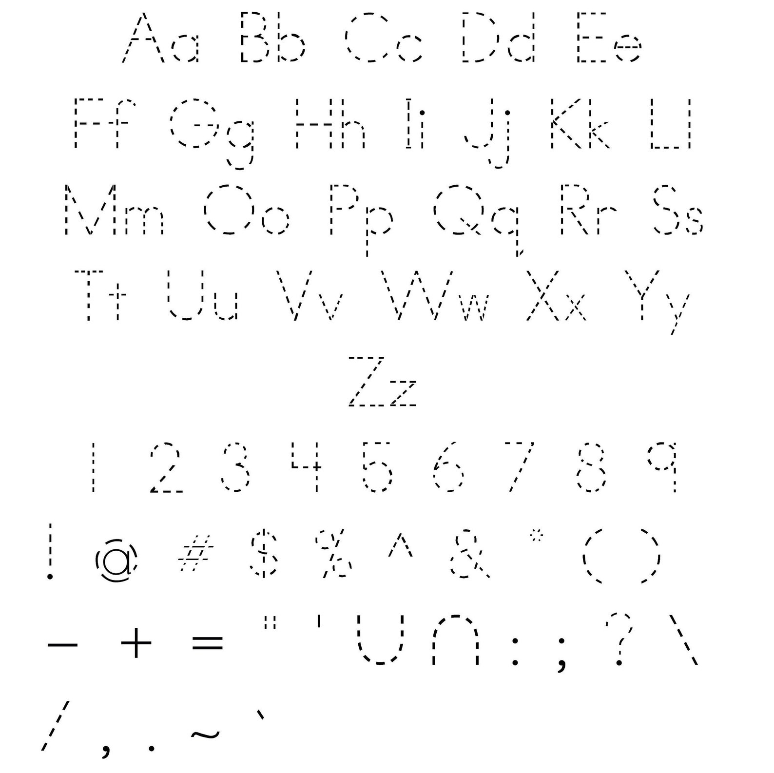 5 Tracing/ Handwriting Practice Font Bundle. Letters and Numbers ...