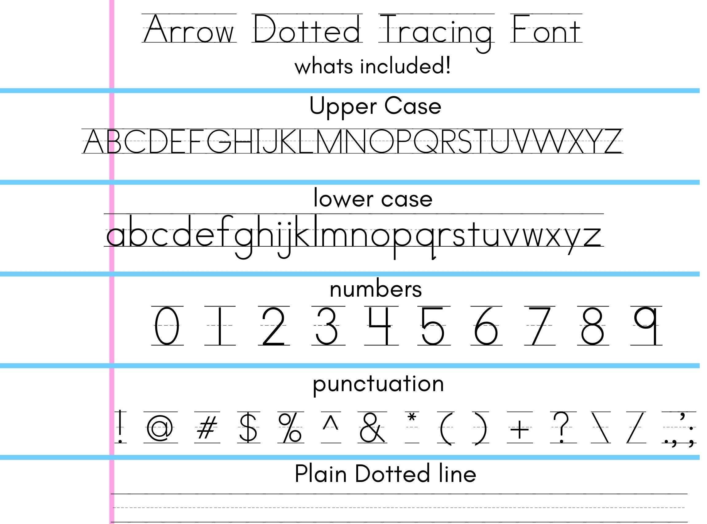 Tracing Font - Teacher Font, Student Fonts, Handwriting Fonts ...