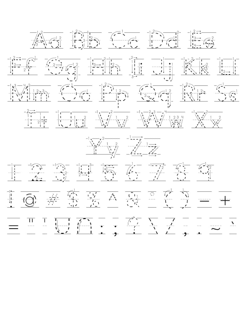 5 Tracing/ Handwriting Practice Font Bundle. Comes With License ...