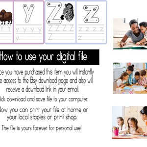 Alphabet Tracing Digital Download! Classroom Teacher Letters Tracing ...