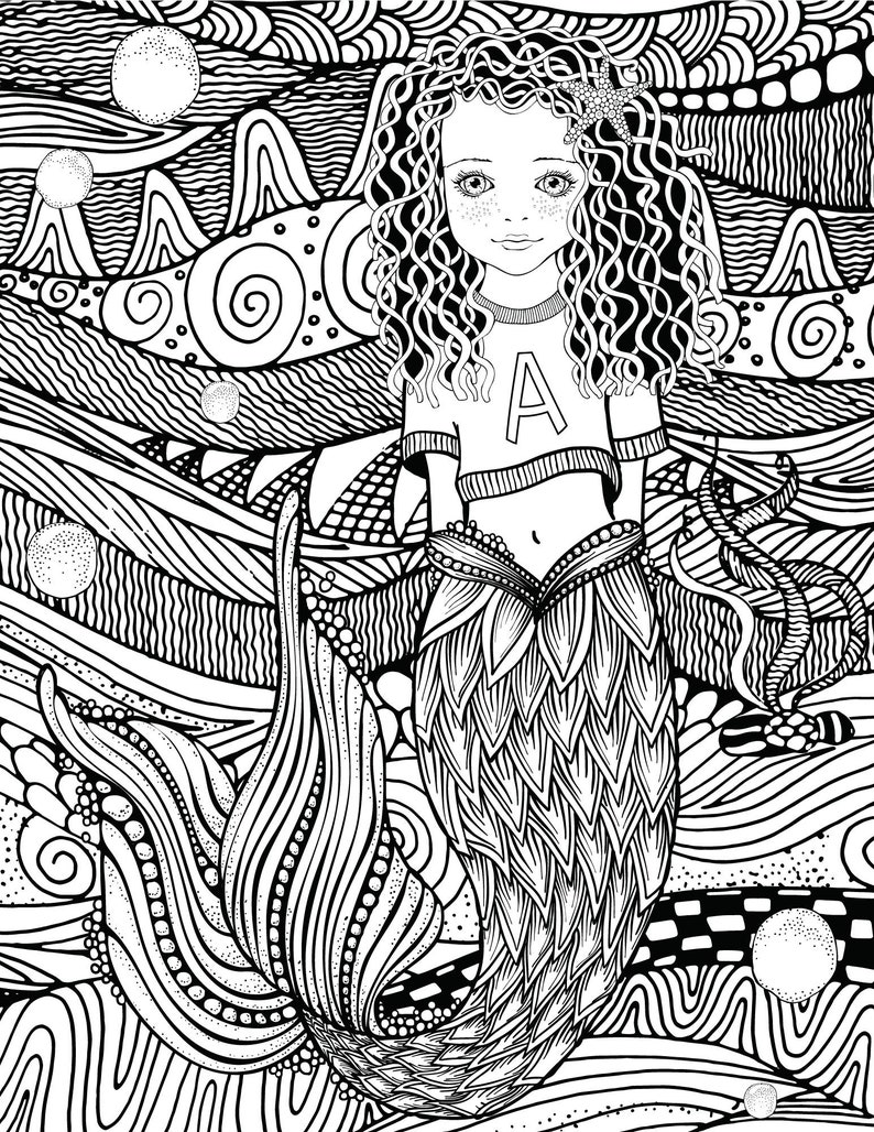 Mermaid Coloring Book Bundle Over 200 Pages Downloadable Pdf File. Free ...