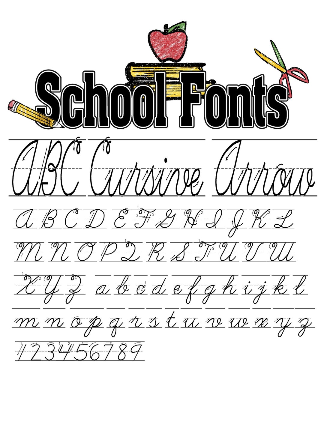 Cursive Font Digital Download TTF File. Great for Homeschool - Etsy