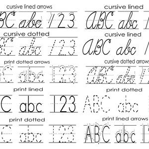 10 Tracing Font Bundle! 5 Print 5 Cursive. Great for Classroom ...