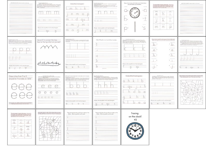 Over 75 Pages Tracing on the Clock JPG PDF Digital Download! - Etsy