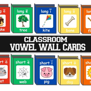 Vowel Wall Cards: Phonics and Reading (JPG and PDF Download) - Etsy