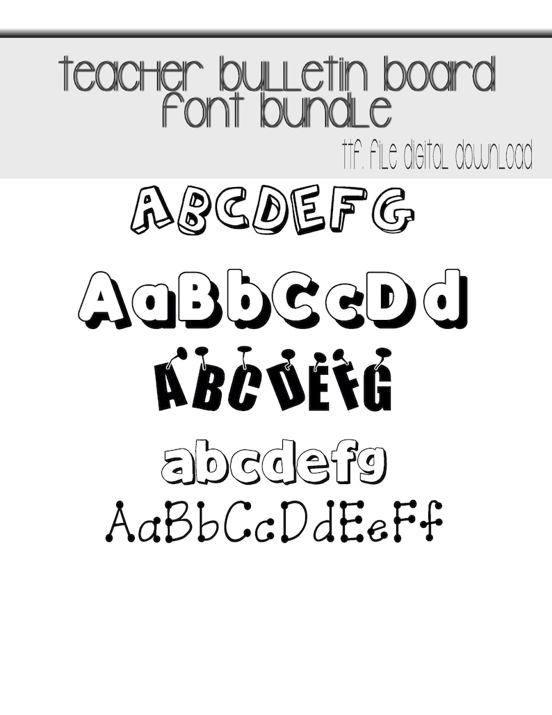 5 Bulletin Board Fonts. Classroom, Homeschool, Teacher, Worksheets ...