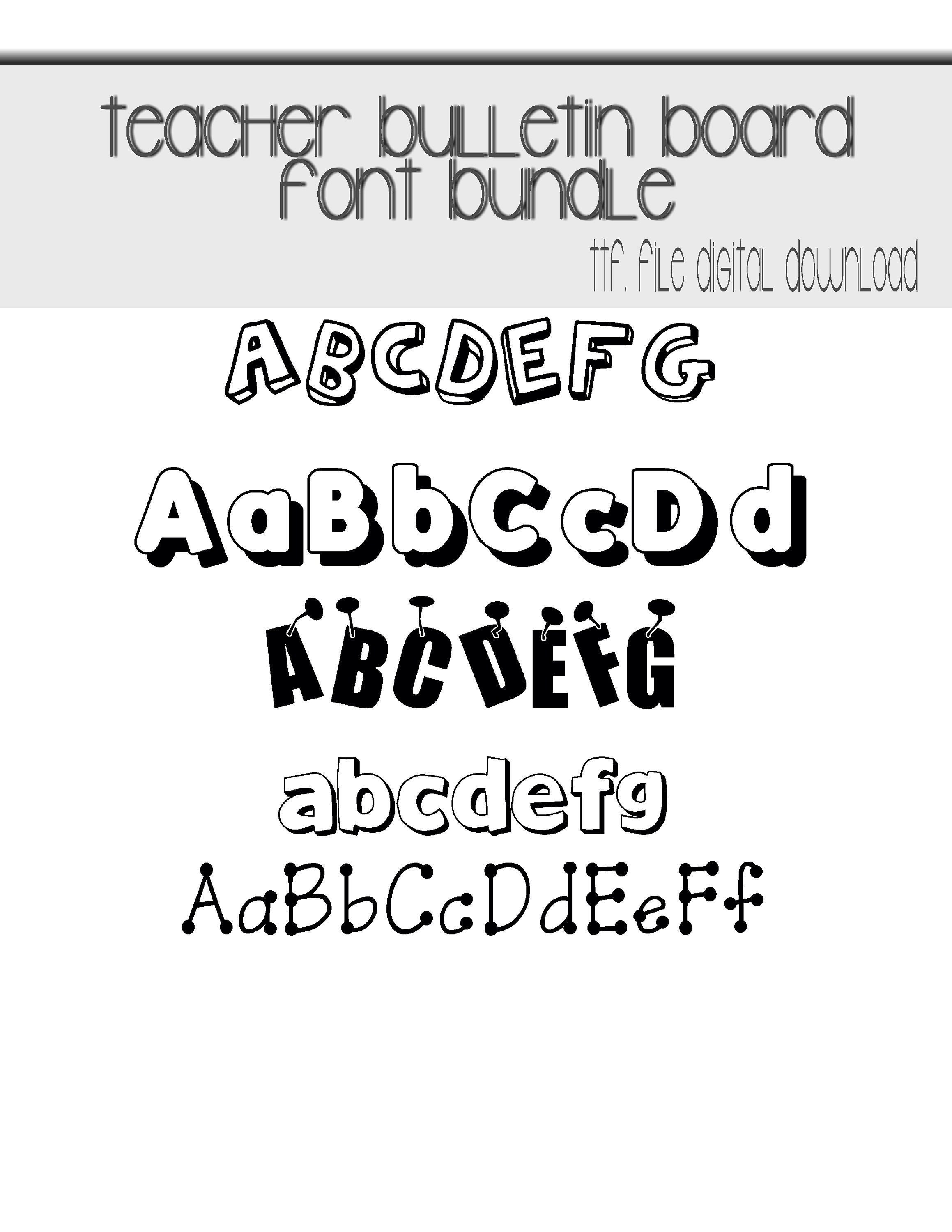 5 Bulletin Board Fonts. Classroom, Homeschool, Teacher, Worksheets ...