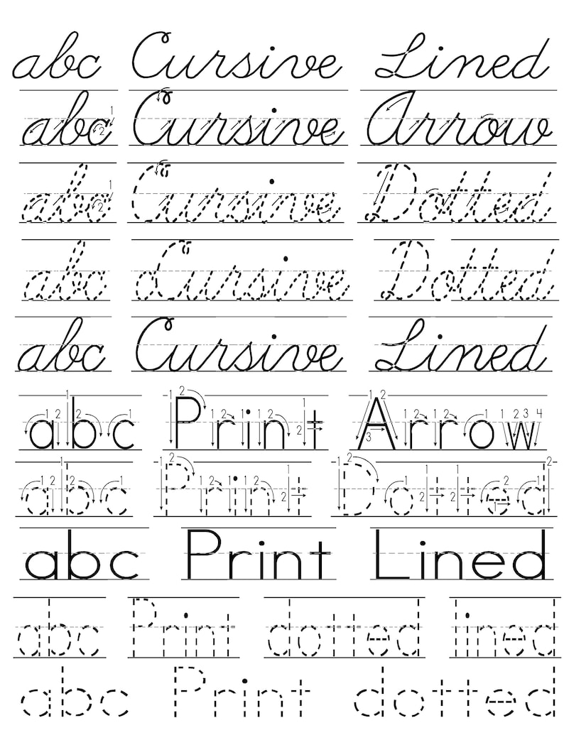 10 Tracing Font Bundle! 5 Print 5 Cursive. Great for Classroom ...