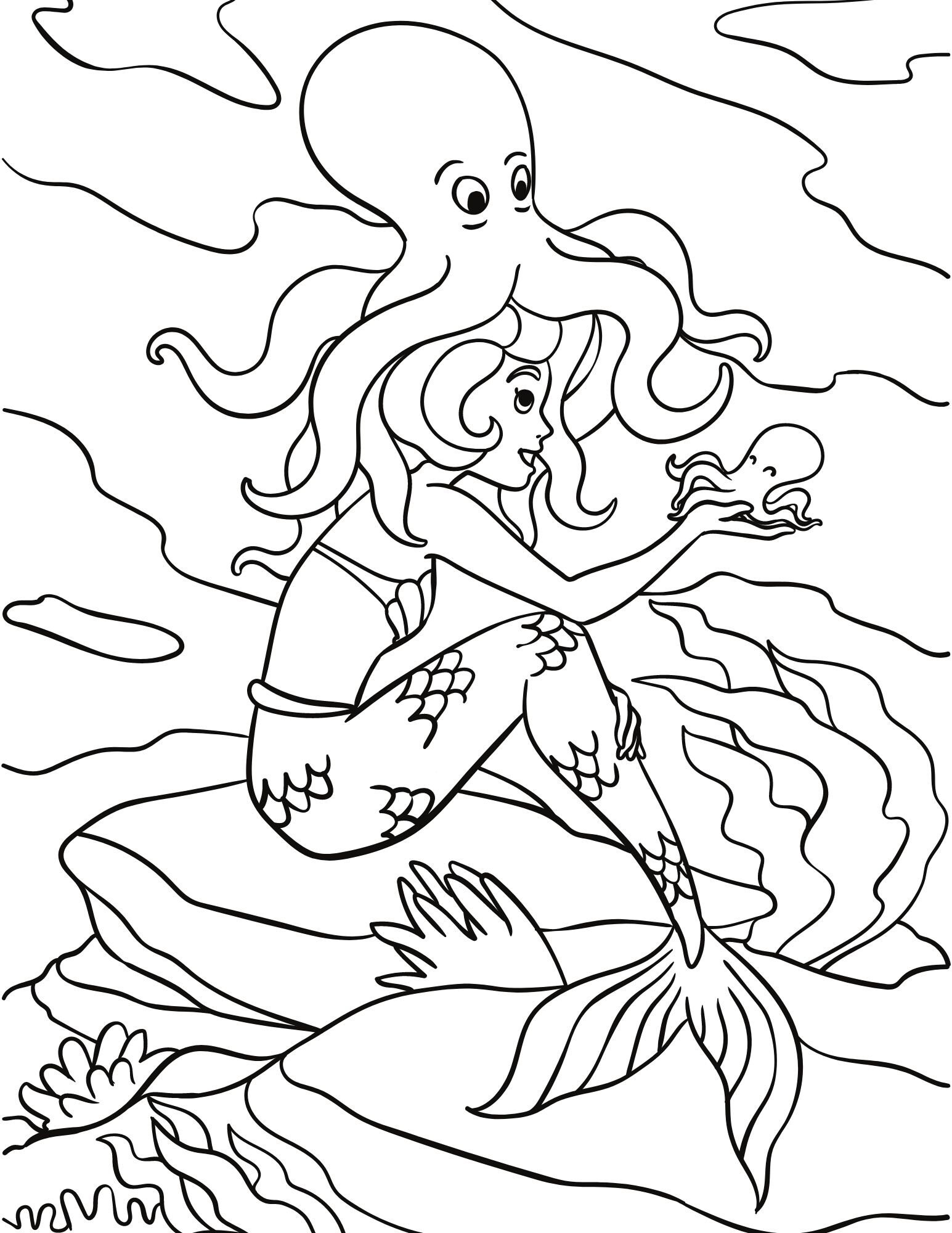 Mermaid Coloring Book Bundle Over 200 Pages Downloadable Pdf File. Free ...