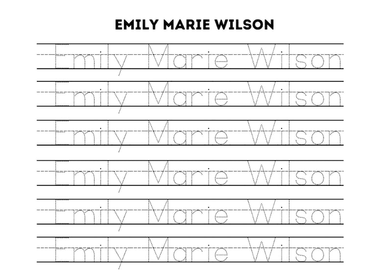 Custom Name Tracing Sheet, Personalized Name Trace, Letter Activity Sheet Preschool ...